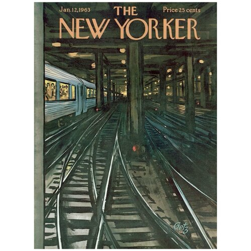 Постер / Плакат / Картина Обложки New Yorker - Метро 40х50 см в подарочном тубусе