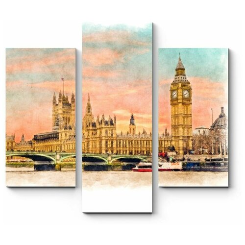 Модульная картина Закат над Лондоном110x99