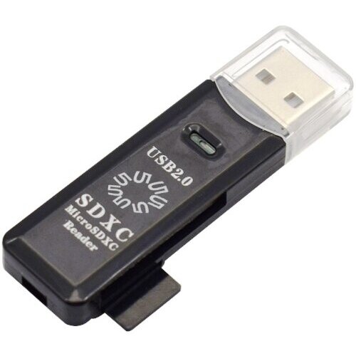 Картридер 5Bites RE2-100BK usb 2.0 SD, TF-microSD- чёрный