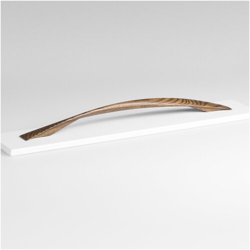 Ручка мебельная 320 мм, деревянная, белая, для кухни или кухонной мебели, шкафа, модель: "Mobius 320" 1 шт.