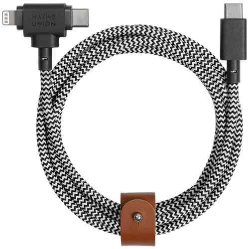 Зарядный кабель Native Union USB-C/LIGHTNING, 1,5 м, зебра