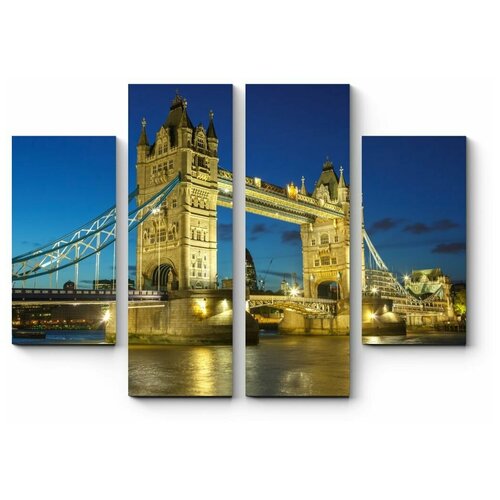 Модульная картина Мост через ночь, Лондон 150x113