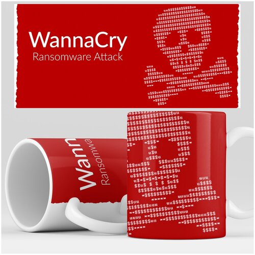 Кружка RocketCup с принтом "WannaCry", вирус 2017 года, компьютер, программист
