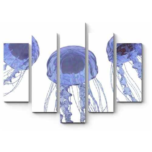 Модульная картина Пара голубоватых медуз75x60