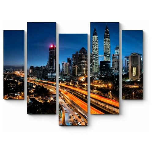 Модульная картина Пробуждающийся Куала-Лумпур на рассвете 171x139