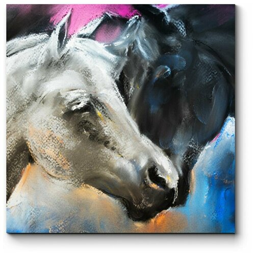 Модульная картина Влюбленная пара лошадей 20x20