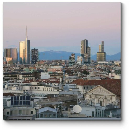Модульная картина Панорама Милана с крыши Миланского собора90x90