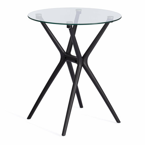 Стол обеденный Tetchair PARNAVAZ (mod. 29), пластик/стекло, 60 x 60 x 70,5 см, Black (черный) 05