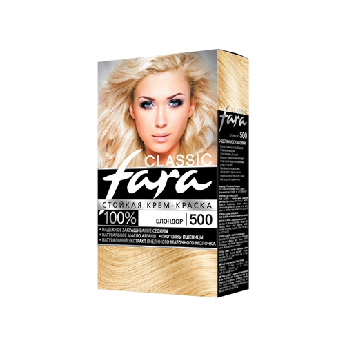 Fara Classic Стойкая крем-краска для волос, 500, блондор, 115 мл