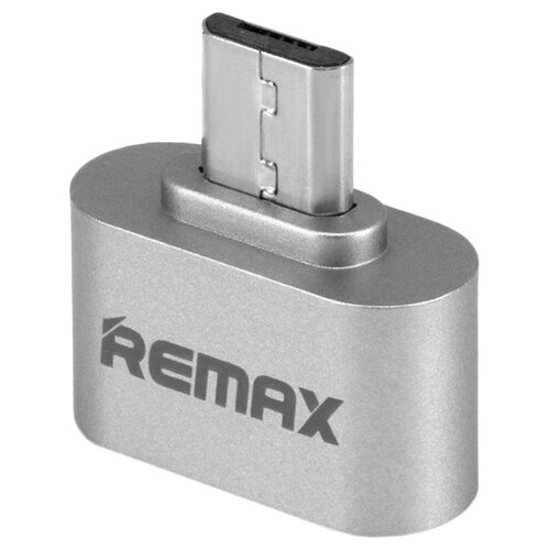 Переходник/адаптер Remax USB 2.0 - microUSB (RA-OTG), 1 шт., серебристый