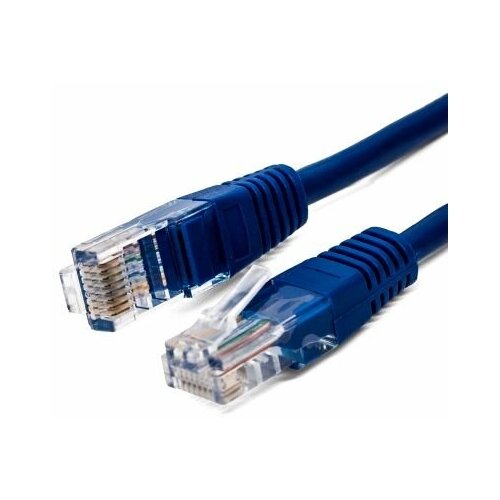 Патч-корд U/UTP 5e кат. 10м Filum FL-U5-C-10M-BL 26AWG(7x0.16 мм), кабель для интернета, чистая медь, PVC, синий