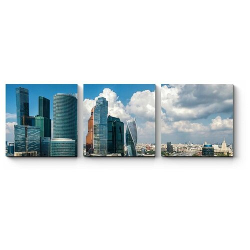 Модульная картина Деловой центр Москвы 120x40