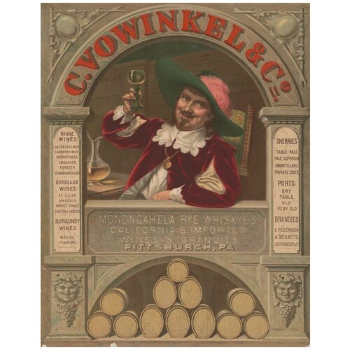 Постер / Плакат / Картина Рекламный плакат - Виски C. Vowinkel, Whisky 40х50 см в подарочном тубусе