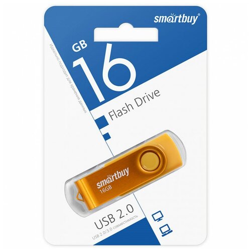 USB Flash Drive 16Gb - SmartBuy UFD 2.0 Twist Yellow SB016GB2TWY