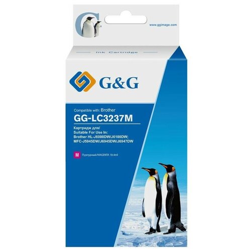 Картридж струйный G&G LC3237M пурпурный 18 мл, 1500 стр. для Brother (GG-LC3237M)