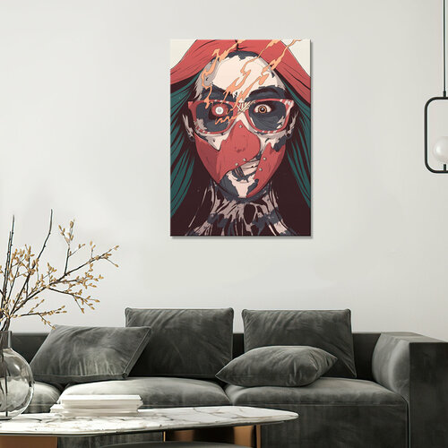 Интерьерная картина на холсте - Зомби-девушка в очках арт 50х70