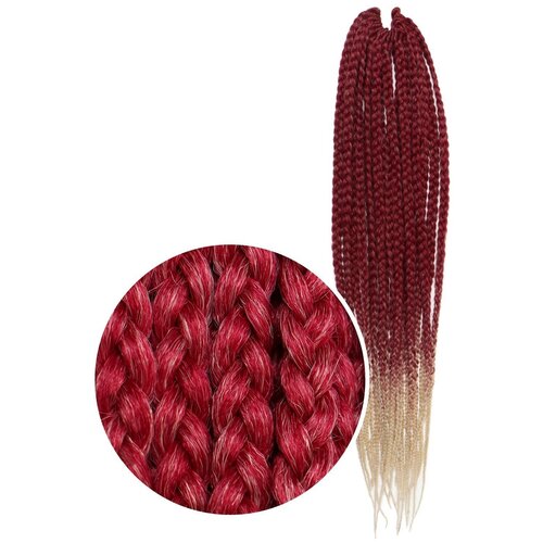 Queen Fair пряди из искусственных волос SIM-BRAIDS афрокосы двухцветные, красный/белый