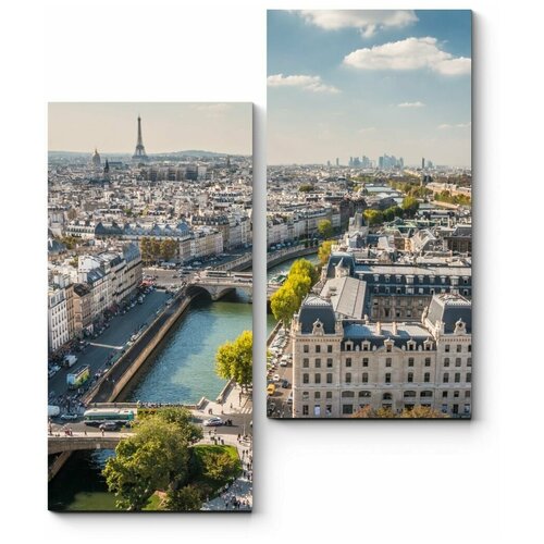 Модульная картина Пролетая над Парижем70x88