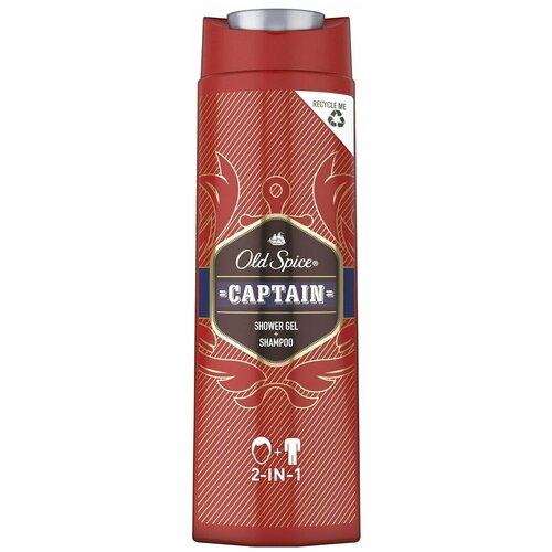 Old Spice / Гель для душа и шампунь Old Spice Captain 2в1 400мл 1 шт