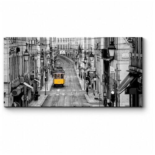 Модульная картина Одинокий трамвай, Лиссабон 90x45