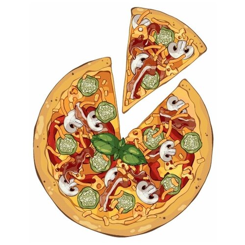 Наклейка декоративная Пицца 12х15 см