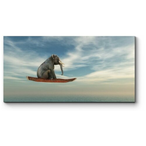 Модульная картина Слоны тоже любят летать 160x80