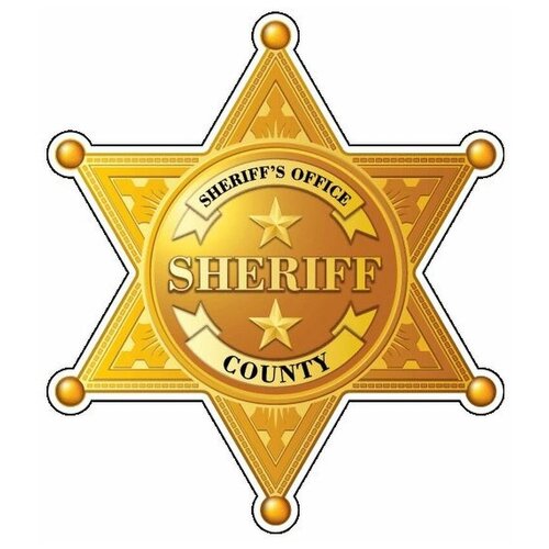 Наклейка Звезда Шерифа 13х15 см