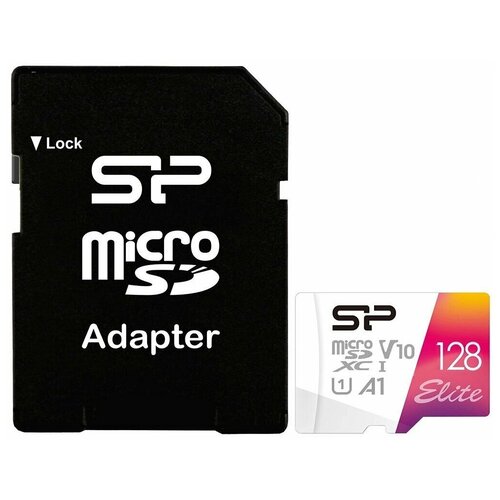 Флеш карта microSDXC 128Gb Class10 Silicon Power SP128GBSTXBV1V20SP Elite + adapter