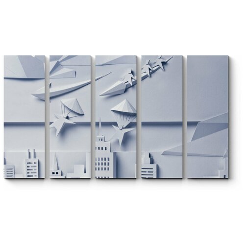 Модульная картина Бумажный город 180x108