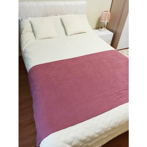 Покрывало - дорожка на кровать "Кружева" Канвас 80х190 см, темно-розовый