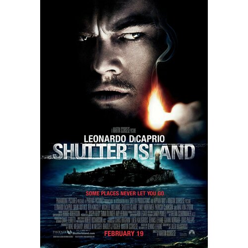 Плакат, постер на бумаге Остров проклятых (Shutter Island, 2010г). Размер 60 на 84 см