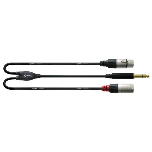 Cordial CFY 1,8 VFM кабель Y-адаптер джек стерео 6,3 мм/XLR male+XLR female, 1,8 м, черный