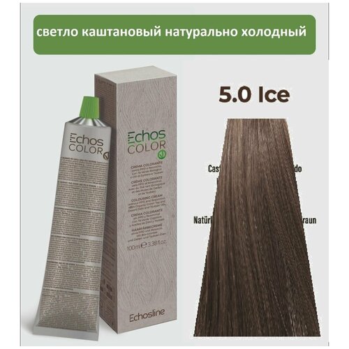 Крем-краска 5.01 ICE (5.01) Экос Лайн перманентная стойкая для волос Echos Color Vegan ECHOS LINE 100 мл