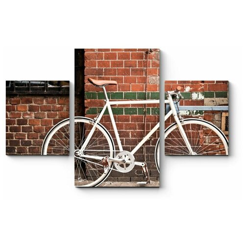 Модульная картина Ретро-стильный велоспорт в городе110x72