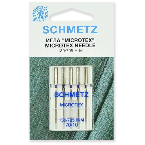 Schmetz Microtex 130/705 H-M 70/10 особо острые, серебристый, 5 шт.