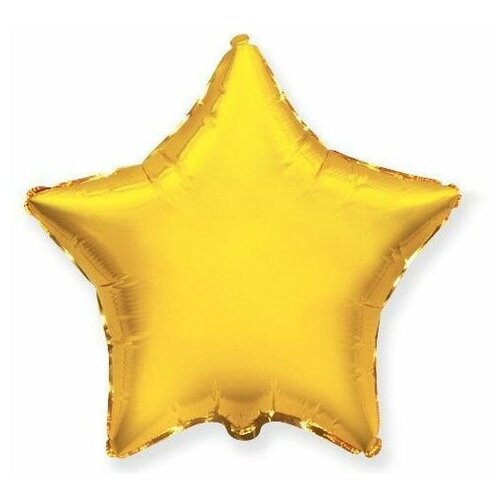 Воздушный шар фольгированный Flexmetal звезда, золотой, 45 см