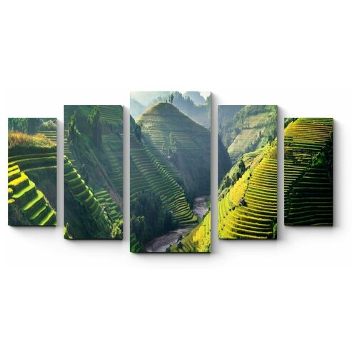 Модульная картина Вьетнамские рисовые поля в горах 130x72