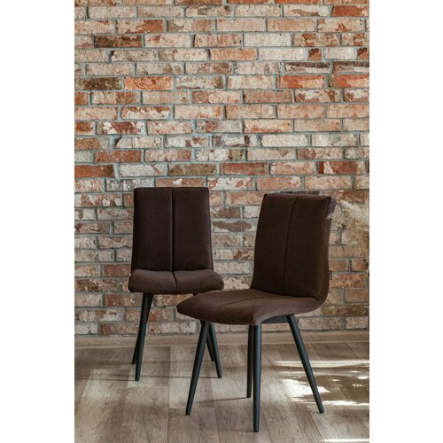 Элис Мягкий стул со спинкой для кухни /набор кухонных стульев/цвет шоколад с черными ножками/2шт