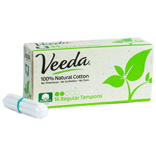 Тампоны из натурального хлопка без аппликатора "Veeda", 16 Regular Tampons
