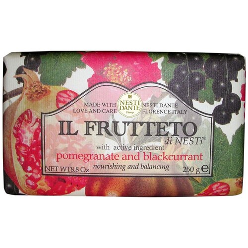 Мыло для тела c экстрактом ягод черной смородины и граната Nesti Dante ILFrutteto Pomegranate Blackcurrant Nourishing and Balancing Soap /250 мл/гр.