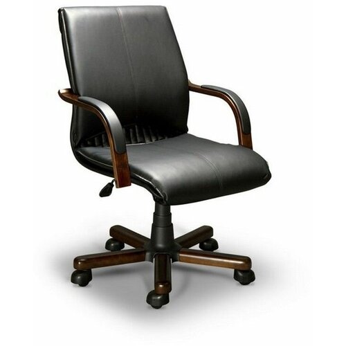Кресло для руководителя Мирэй Групп Barbara B LX плюс (орех тай), обивка: натуральная кожа, цвет: кожа черный