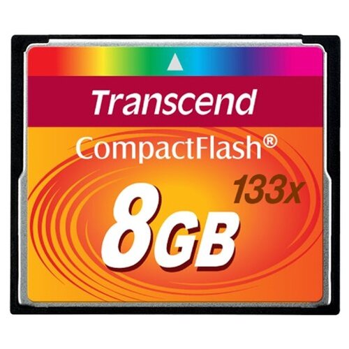 Карта памяти Transcend Compact Flash 8 ГБ Class 10, V10, A1, UHS-I U1, R/W 20/18 МБ/с, 1 шт., оранжевый