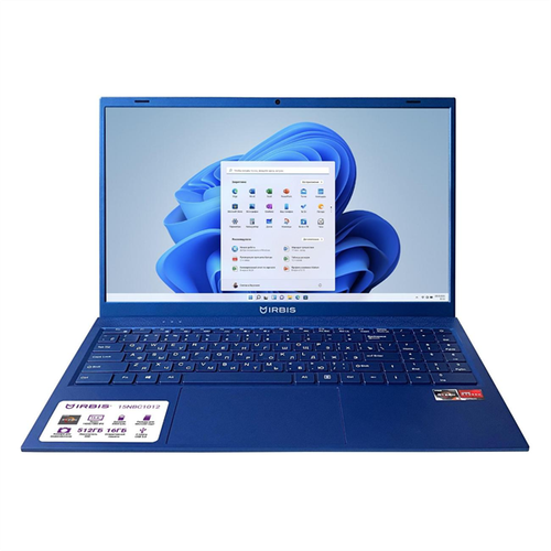 IRBIS 15NBC1012 15.6"LCD 1920*1080 IPS, R5-5560U, 16GB sodimm 2400MHZ+512GB SSD, AC wifi, Front camera: 2MP, 5000mha battery, metal blue case