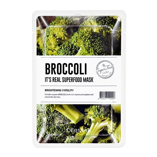 DERMAL Маска Superfood с экстрактом брокколи, 25 г, 25 мл