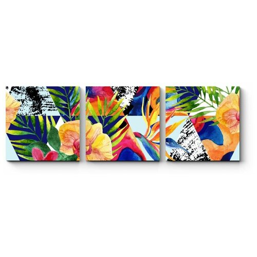 Модульная картина Цветущие тропики 190x63