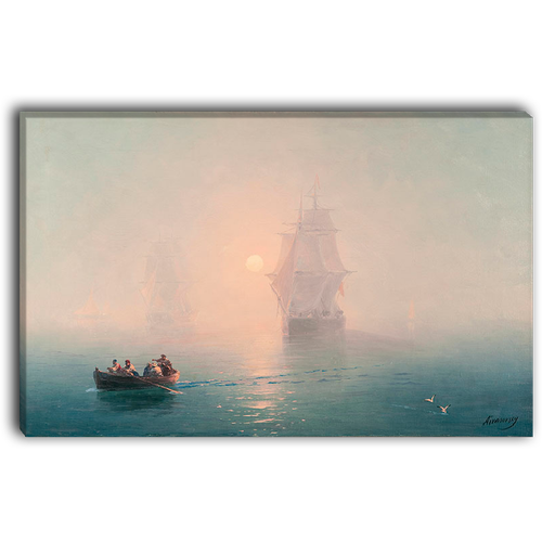 "Военный корабль", Айвазовский И. К, картина (119х75 см / на подрамнике)