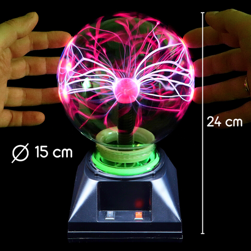 Светильник Плазма Plasma, плазменная лампа, гигантский магический шар Эврика диаметр 150 мм, подарок ребенку, мальчику на 23 февраля, девочке на 8 марта