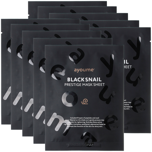 Маска тканевая с муцином черной улитки Ayoume Black Snail Prestige Mask Sheet, 10 шт
