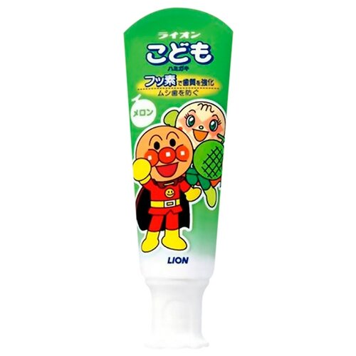 Зубная паста LION Kid's со вкусом дыни, 4 мл, 40 г, зеленый