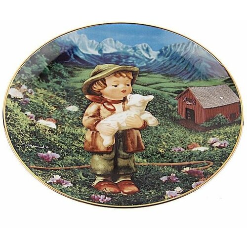 "Потерявшаяся овечка", декоративная тарелка. Фарфор, роспись, деколь. Hummel, Швейцария, конец XX века